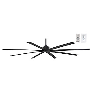MINKA-AIRE F896-84-CL, Xtreme H2O 84" Ceiling Fan in Coal (Black) Finish with Remote and Additional Wall Control
