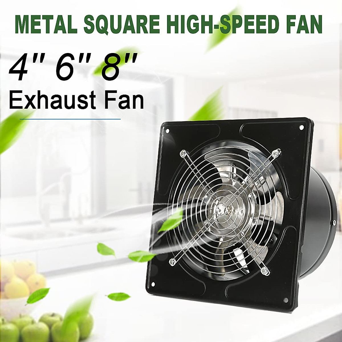 ACEDUROBLA 4 inch Exhaust Fan Metal Iron Ventilation Extractor, Silence with Anti-backflow Check Valve Window and Wall Mount Vent Fans for Home Office Kitchen Bathroom Grow Tent Garage