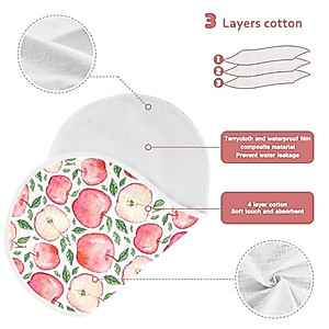 vvfelixl Baby Burp Cloths Pink Apple Baby Newborn Cotton Burping Cloths Set Baby Washcloths 4 Pack