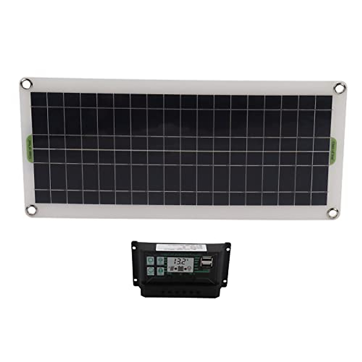 FOUF 30W Portable Solar Panel, 12V Off Grid Solar Panel Connector Kit and 30A Charge Controller for Car RV Marine Boat 12 Volt Battery, Solar Cell Solar Charger Kit for 12V Car RV Boat Marine Trailer