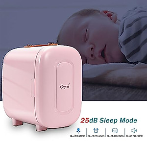 CAYNEL Mini Fridge Portable Thermoelectric 4L/6 Can AC/DC Cooler and Warmer for Skincare,Food,Beverage,Beauty & Makeup small Feidge for Bedroom,Car and Office (Pink)