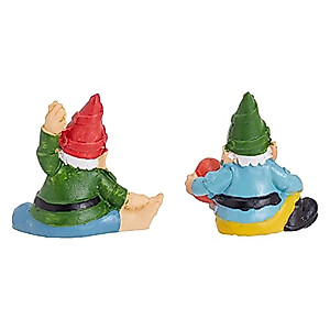 Juvale 4 Pieces Mini Garden Gnomes, Outdoor Fairy Miniature Statue Accessories Set, Decorations in Funny Poses, Yard Ornaments for Yoga Gifts, Garden, Plant Pots Decor