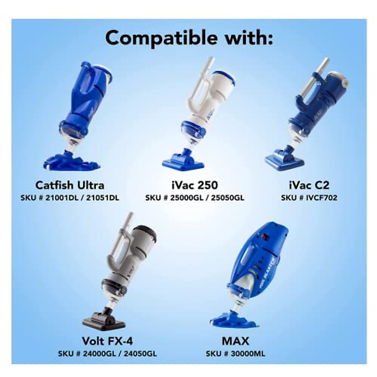 Replacement Sand & Silt Filter Bag - Compatible with Pool Blaster Max, Catfish Ultra, iVac 250, iVAC C2, Volt FX-4 and Jacuzzi JPV200 Handheld Pool Vacuums, P30X022SS / PBW022SS (1 Pack)