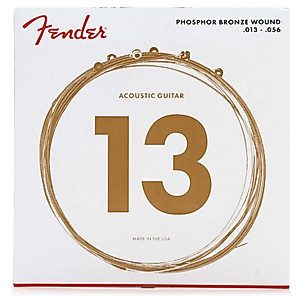 Fender Phosphor Bronze Acoustic Guitar Strings, Ball End, 60M .013-.056