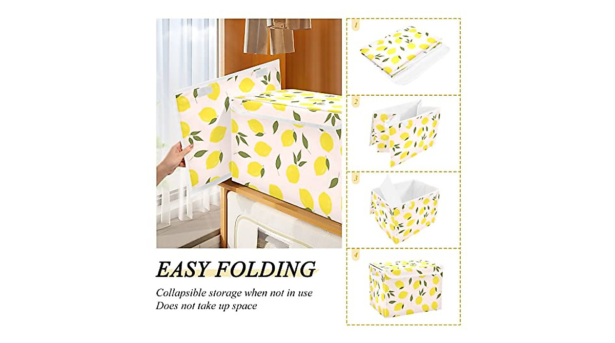 CaTaKu Lemon Leaves Storage Bins - Organize with Style