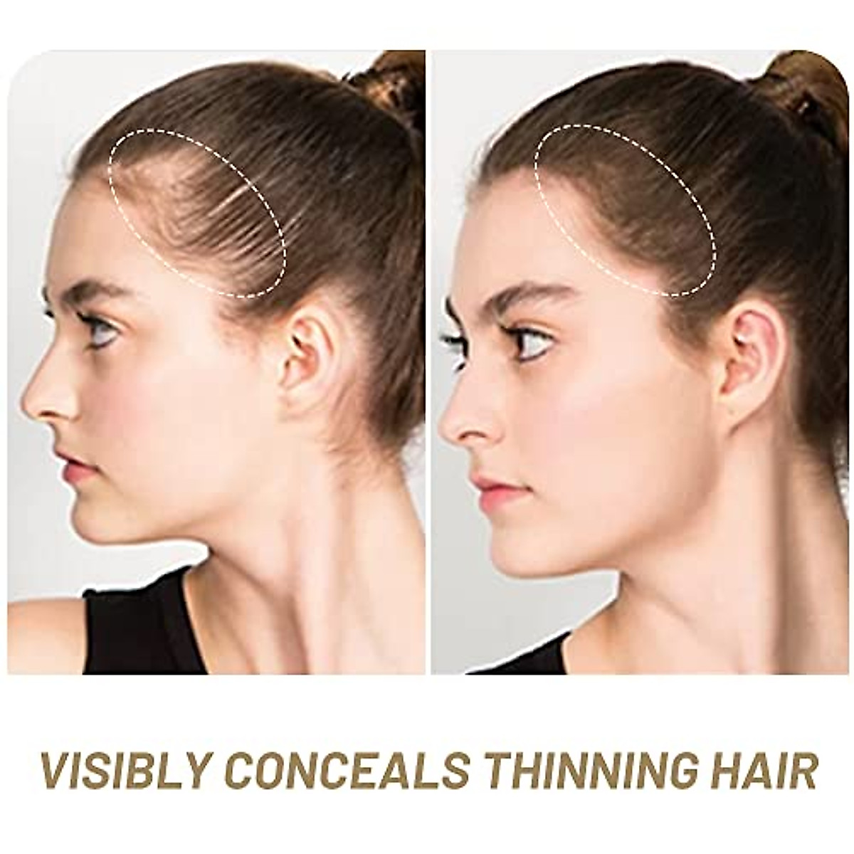 VOLLUCK Root Touch Up Hair Powder Root Cover Up Hairline Shadow Powder Stick, Root Touch Up Dark Brown for Thinning Hair for Women and Men, Bald Spots, Eyebrows, Beard Line, Dark-Brown