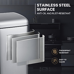 MoNiBloom 8-Gallon Step Trash Can with Soft-Close Lid for Kitchen Bathroom Bedroom Living Room Home Office Dorm Fingerprint-Proof Foot Pedal Garbage Bin Removable Inner Bucket Stainless Steel 30-Liter