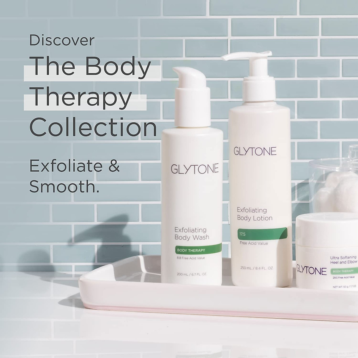 Glytone Exfoliating Body Wash with 8.8 Free Acid Value Glycolic Acid, Keratosis Pilaris, KP, Smooth Rough & Bumpy Skin, Chicken Skin, Oil-Free, Fragrance-Free, 6.7 Fl Oz