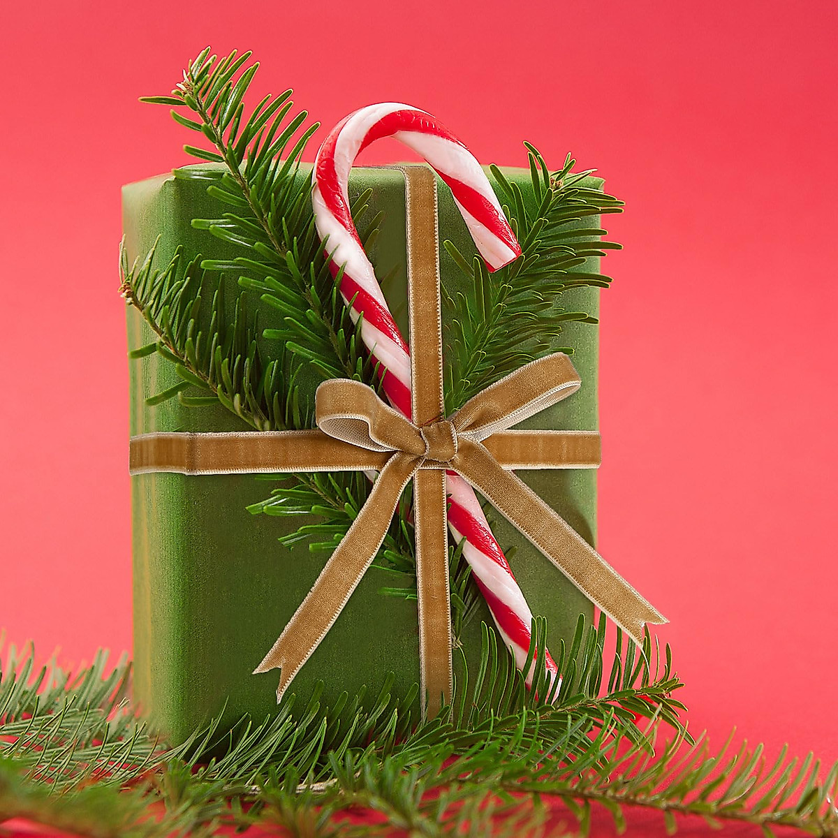 Chuangdi 3/8 Inch, 60 Yard Christmas Khaki Velvet Ribbon Wide Vintage Velvet Ribbons for Christmas Tree Ornaments Flower Bouquets Wedding Wreath Bow Making DIY Craft Choker