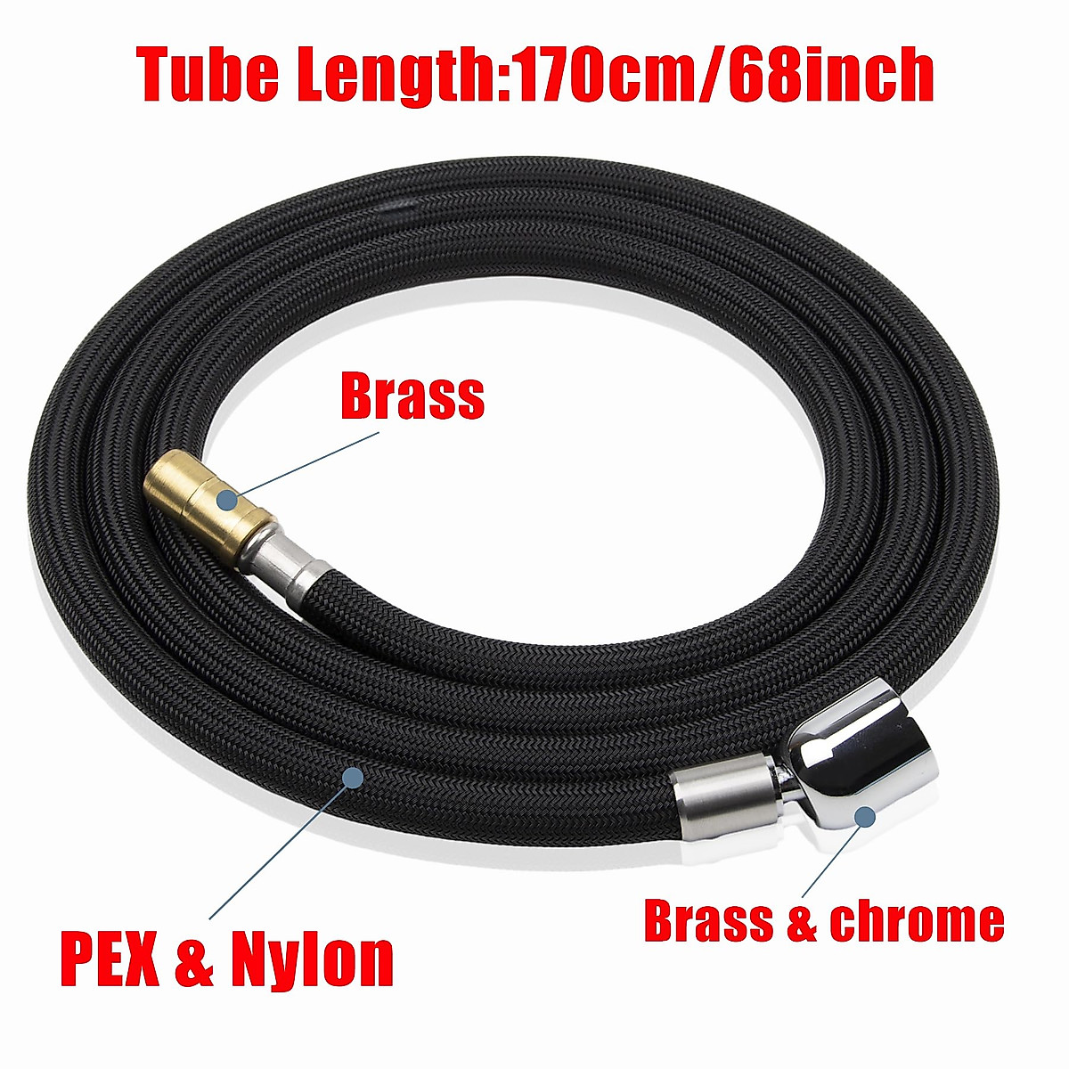 K-1219935-BC Hose Kit for Kohler Pull-Down Kitchen Faucet, K-1304674-BC Sink hose attachment, Pull-Out Kitchen Faucet Hose Replacemnet Part K-1304674-BC/K-1219935-BC, Bright Chrome