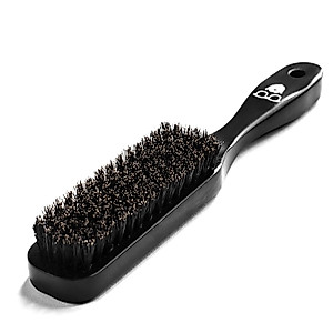 Beardoholic Beard Brush Black - 100% Boar Bristles and Durable Bamboo Handle - Removes Tangles, Beard Dandruff, Ingrown Hairs and Detangles Loose Hairs with Ease - Long Lasting