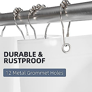 Titanker White Shower Curtain Liner 72 x 72 Plastic Shower Liner Washable Inside Shower Curtain Liner PEVA Shower Curtains for Bathroom with Magnets and Rustproof Metal Grommet Holes