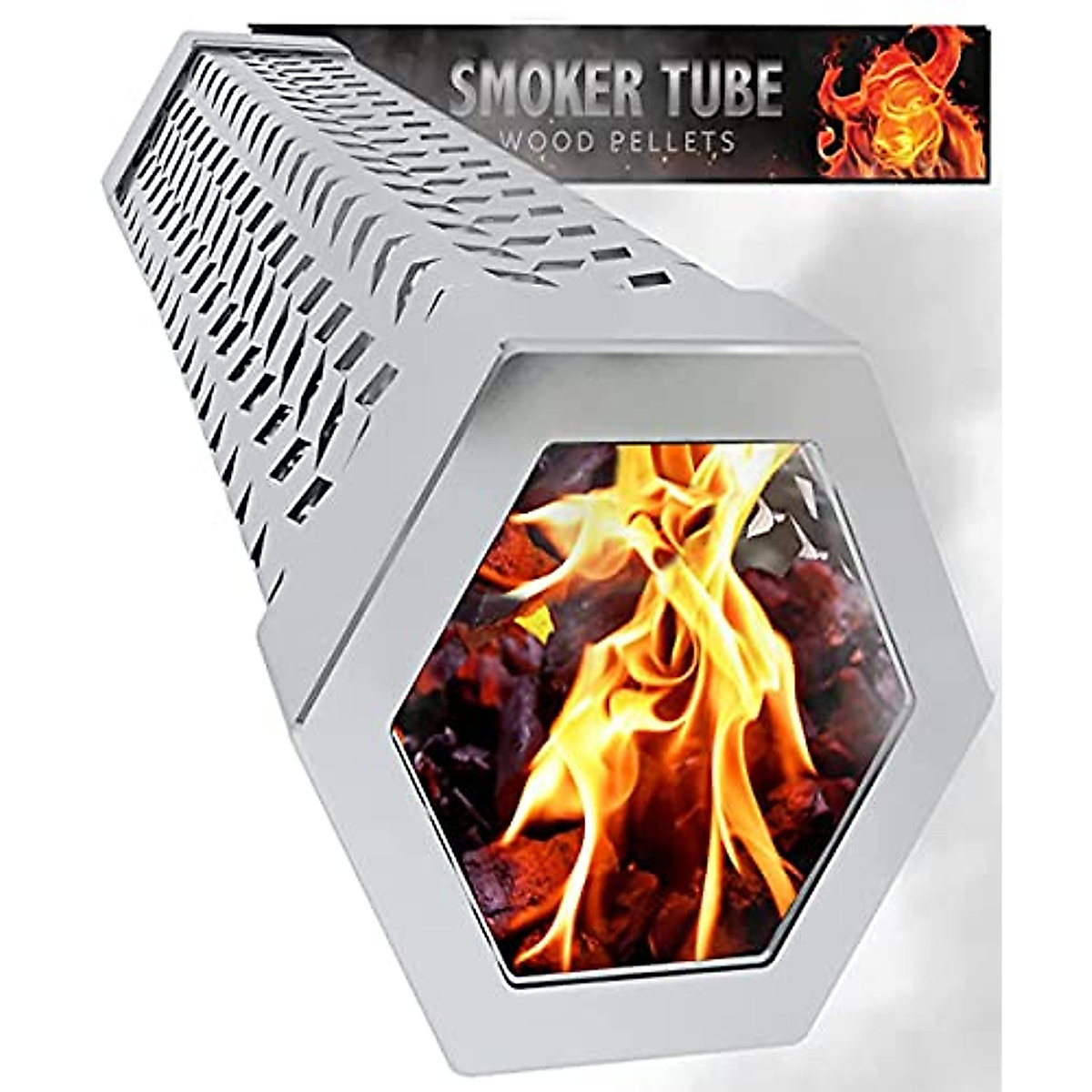 Kona Best Pellet Smoker Tube - Designed For Clean Burning Smoke, For Hours - Hot & Cold Smoking - Wood Pellets, Chips, Electric, Gas & All BBQ Grills - Heavy Duty 304 Stainless Steel - 12 Inch