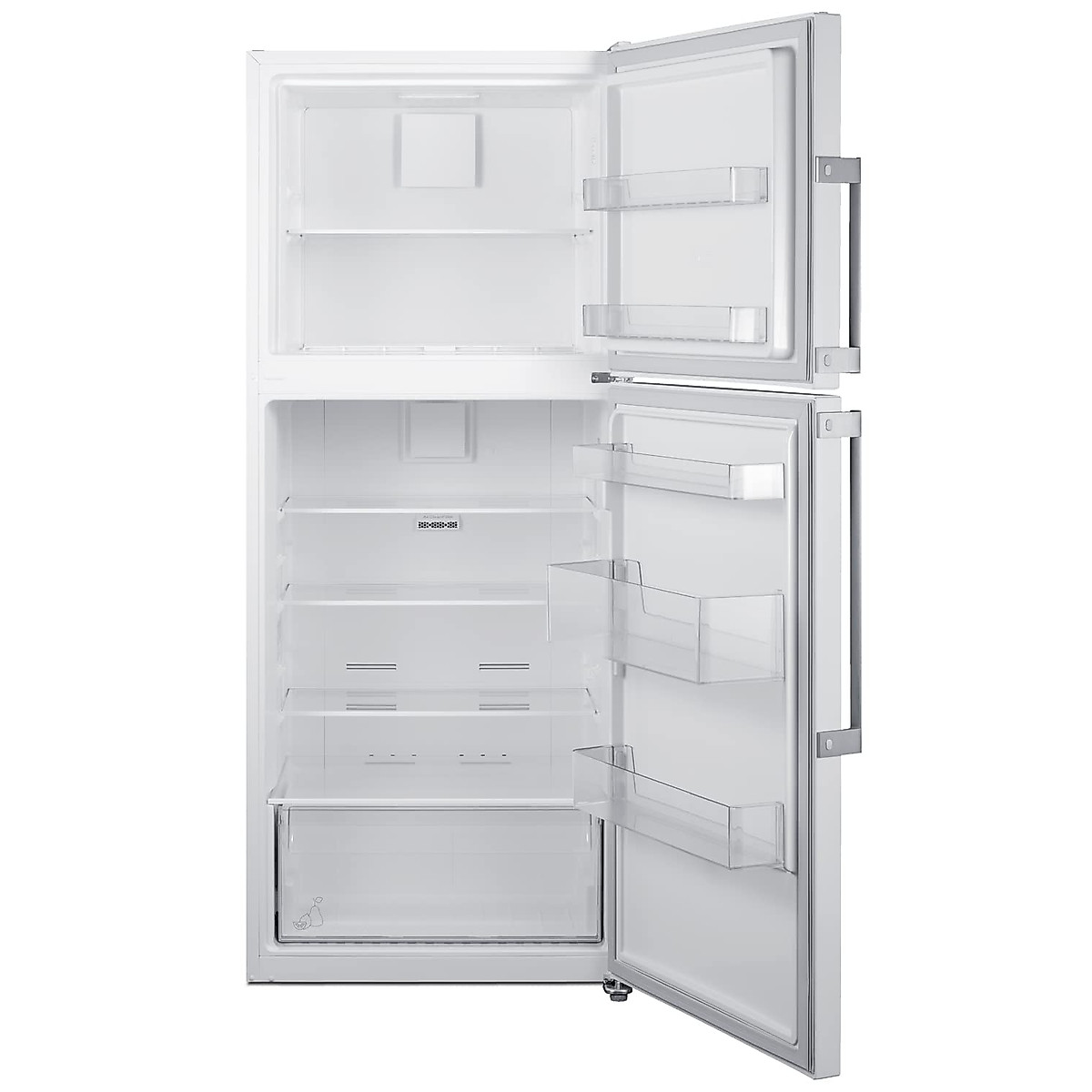 Summit Appliance FF1515W 28" Wide Top Mount Refrigerator-Freezer, Interior LED Lighting, Digital Temperature Control, 13.63 cu.ft Capacity, Frost-free, Open Door Alarm, White Exterior