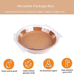 Air Fryer Disposable Paper Liner, 100PCS Non-sticky Air Fryer Paper, 6.3" Baking Paper liner, Oil-proof, Water-proof Natural Parchment Paper liner for Air Fryer Basket, Microwave Oven, Frying Pan