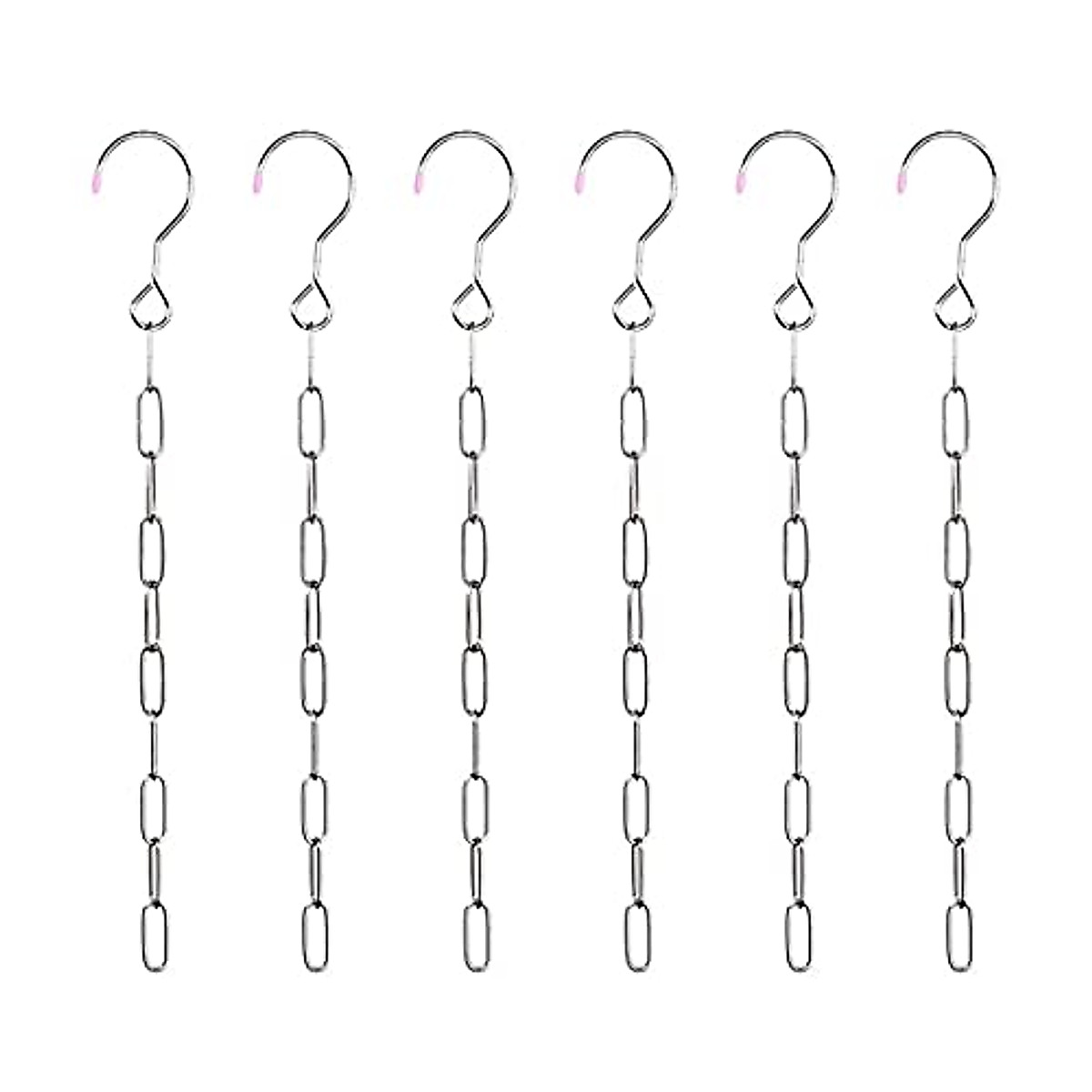 6 Pcs Wardrobe Hanger Storage Chain, Metal Hanger Magic Stacking Hanger, Space Saving Metal Suspension Hang Hanger Chains, 6pcs Stainless Steel Chain Hanger Clothes Space Saving Cascading Hanger