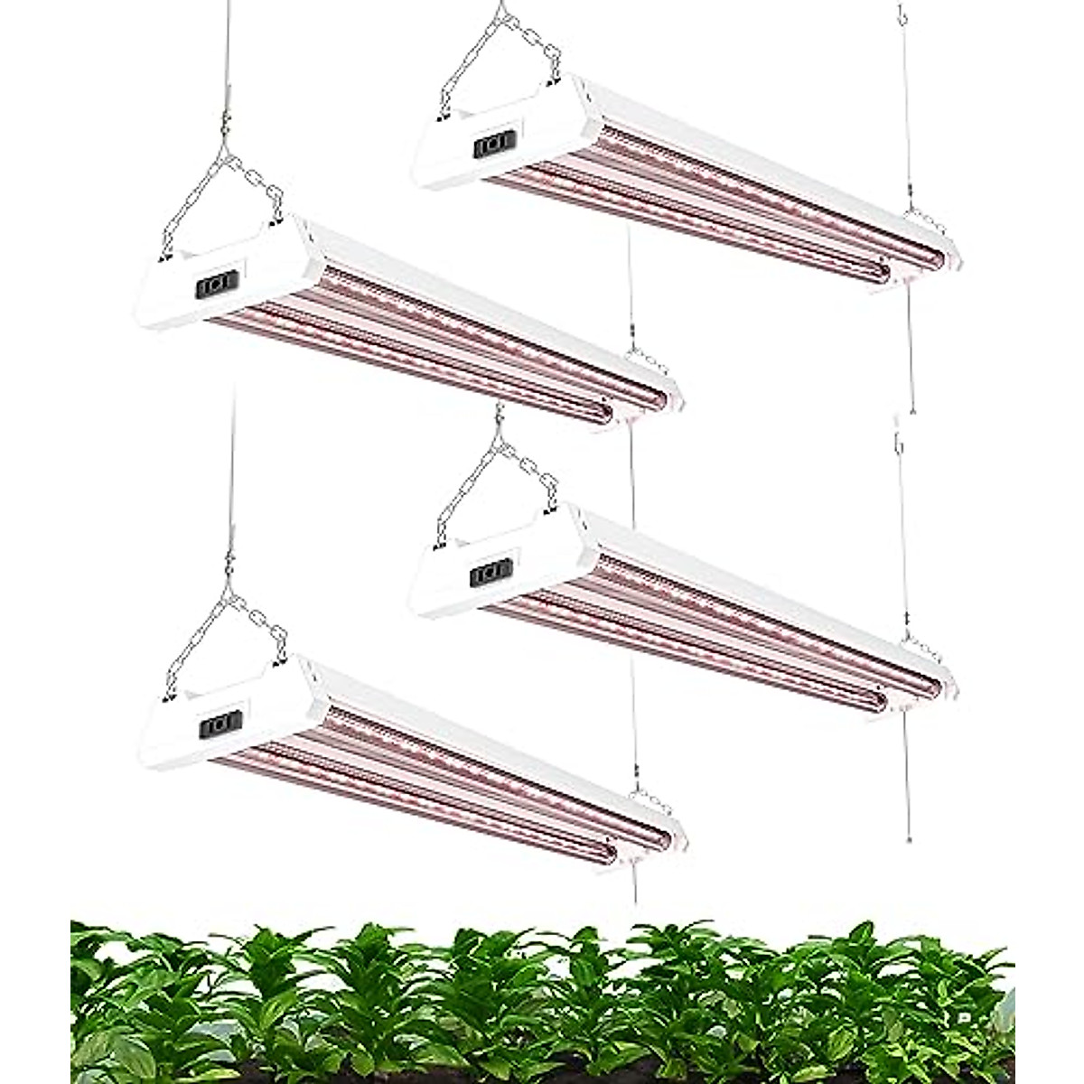 Sunco Lighting 4FT LED Grow Light for Indoor Plants 40W, Full Spectrum, Hanging Suspended Fixture, Linkable, Plug in, Greenhouse Year Round for Indoor Plants Seedlings Vegetables Flowers 4 Pack