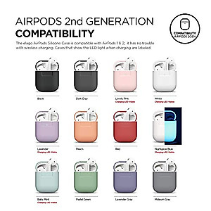 elago Premium Silicone AirPods Case Designed for Apple AirPods 1 and 2 [Front LED Visible] [Pastel Green]