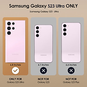 Chvelop Case for Samsung Galaxy S23 Ultra 5G with Slide Camera Cover, [Military Grade Drop Protection] Shockproof Protective Phone Case for Galaxy S23 Ultra 6.8 Inch-Brown/Golden