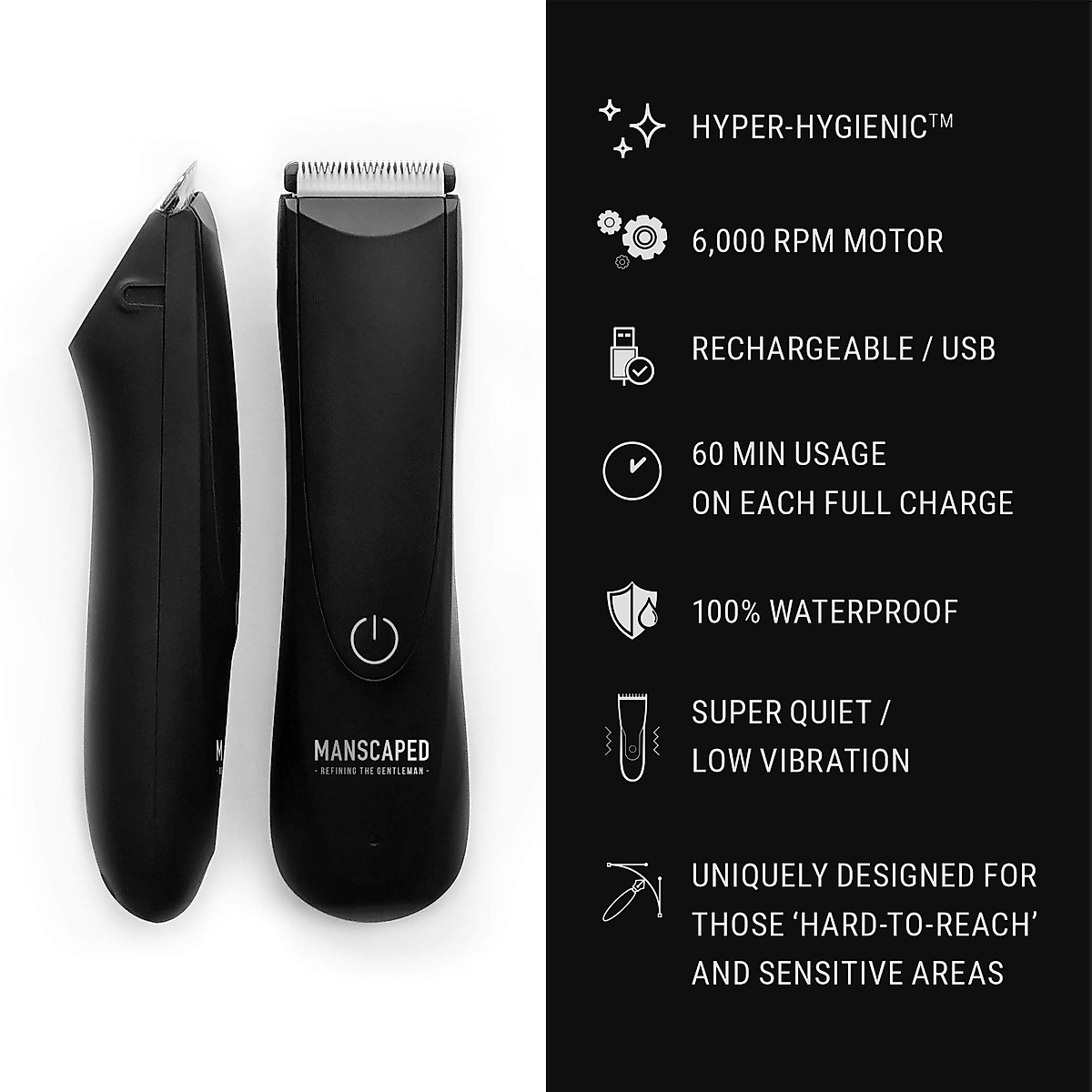 MANSCAPED Trim & Snip 2, Men's Bathroom Toiletry Grooming Tools, Includes The Lawn Mower 2, High Performance Electric Hair Trimmer, Stainless Steel 4 Piece Nail Kit