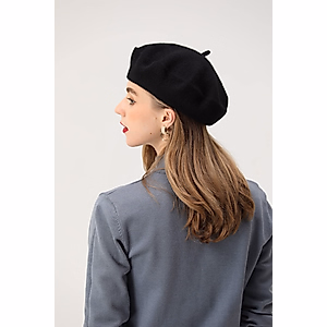 BEYLRZID French Beret-Classic Wool Beret Solid Color Womens Beret Cap Hat