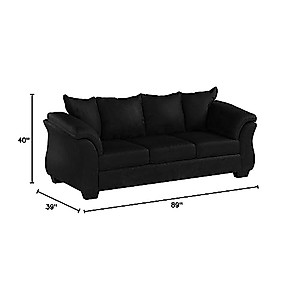 Signature Design by Ashley Darcy Casual Plush Full Sofa Sleeper with Memory Foam Mattress, Black