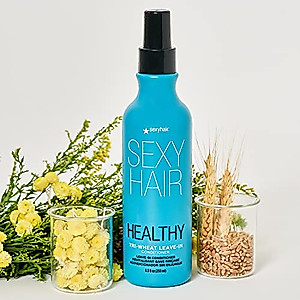 SexyHair Healthy Tri-Wheat Leave-In Conditioner, 8.5 Oz | Up to 90% Better Detangling | Reduces Breakage | Moisture, Smoothness, and Shine