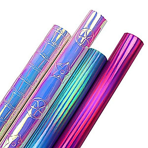 Yuanchuan Rainbow Camouflage Leather Faux Leather Sheets, 12" x 8.3" A4, 7PCS Different Leopard Printed Synthetic Fabric, Good for DIY Craft Earring Bows Wallets Headdress Decoration (Rainbow Series)