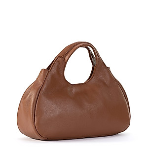 The Sak Rylan Mini Satchel in Leather, Convertible Purse with Adjustable Crossbody Strap, Tobacco