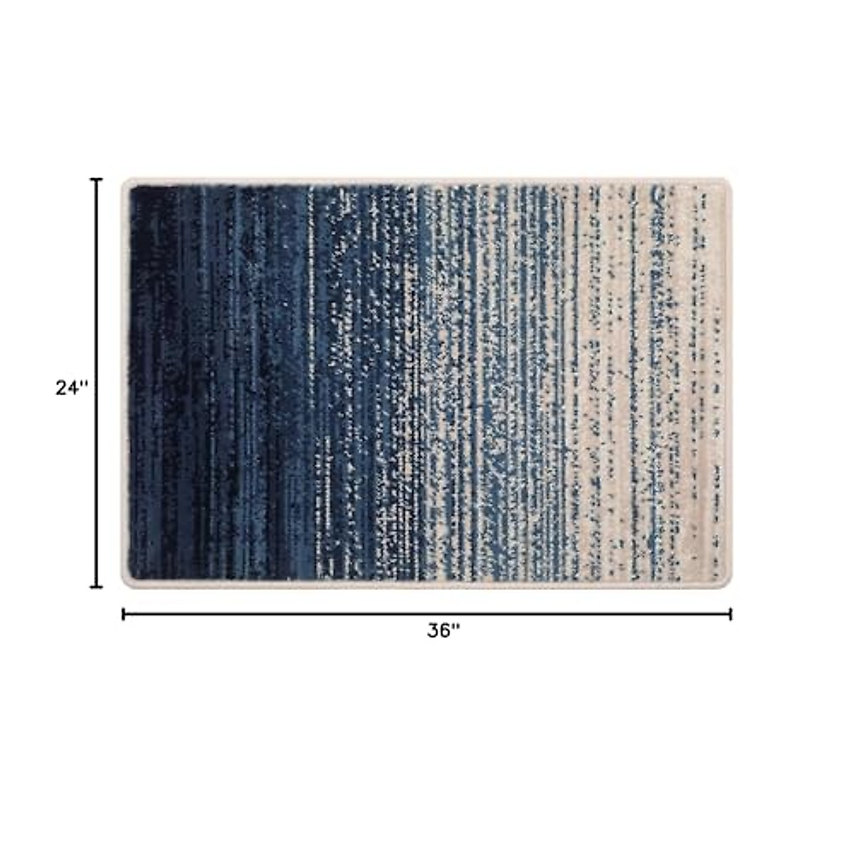 WESTLOOM Area Rug 2x3 Doormat Modern Ombre Area Rug Contemporary Front Door Mat Indoor Entrance Kitchen Rug Non-Shedding Small Rug Accent Door Mat for Living Room Bathroom Bedroom Blue