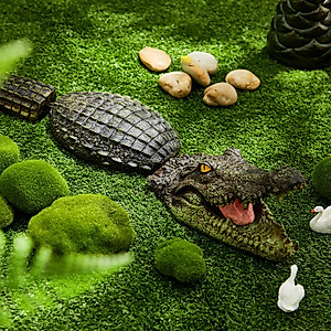 Sotiff 31.5 Inches Floating Alligator Decoy Floating Crocodile Decoy for Pool Fake Alligator Pool Float Statue Toy Garden Animal Figurines Water Pond Decorations for Pond Outdoor Yard, Green