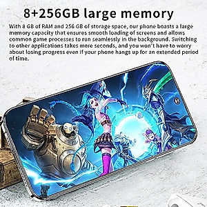 VIQEE Phones U21, 5G Unlocked Phones, 2K FHD+ Screen, Mobile Phones 6GB+256GB ROM+TF 128GB, Snapdragon Gen2 Processor, Smartphone Android Camera 24MP+64+12+12MP, WiFi NFC, Dual Sim - Black