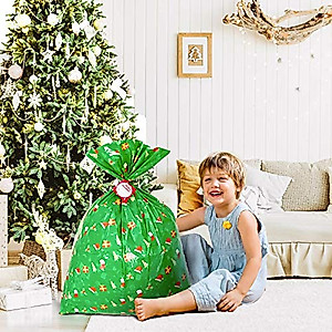 DLY Christmas large bag Jumbo Gift Bag，Christmas Giant Gift Bags extea-Large-Gift-Bag for Gifts - 36" x 44" Christmas Prints