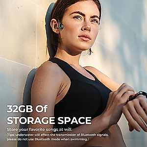 fojep 3-in-1 Bone Conduction Headphones for Swimming/Waterproof, Open Ear Bluetooth Headphones, Wireless Earphones Sport Earbuds with Built-in MP3 Player 32G Memory for Running, Cycling, Hiking, Gym