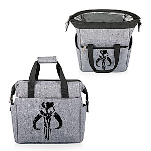 PICNIC TIME Star Wars Mandalorian Mythosaur Skull On The Go Lunch Bag, Soft Cooler Lunch Box, Insulated Lunch Bag, (Heathered Gray) 10 x 6 x 10.5