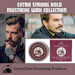 G.B.S Strong Hold Sandalwood Mustache Wax, Easy Application, Restyleable, long lasting hold