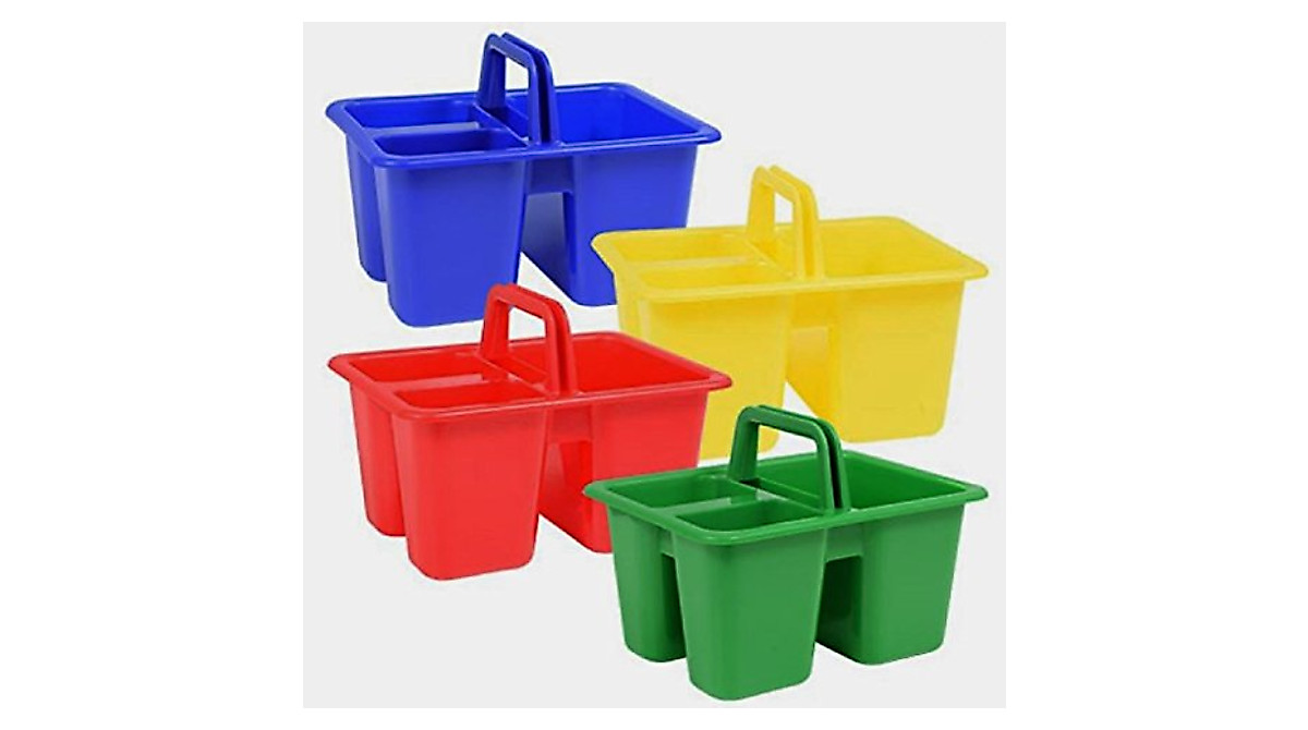 Kids Arts & Crafts Plastic Caddies - 3 Compartments for Easy Organization