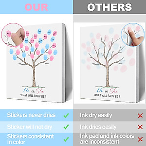 Sirjiera Baby Fingerprint Guest Book, Baby Gender Reveal Fingerprint Tree, Baby Gender Reveal Party Decorations, Baby Shower Party Game Ideas, Baby Shower for Expectant Mothers