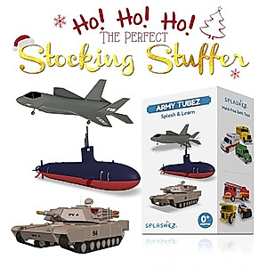 SplashEZ Mold Free Bath Toys for Kids & Toddlers, Sealed No Hole Baby Bath Toys, Soft Durable Military Set, Float on Water, No Mold Design for Shower Tub Pool, Infant Babies Ages 0-1-3-6-12-18 Mo