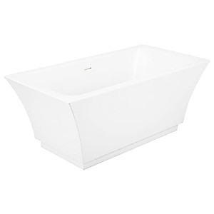 Signature Hardware 920156-59 Leland 59" Acrylic Soaking Tub with Integrated Overflow and Drain