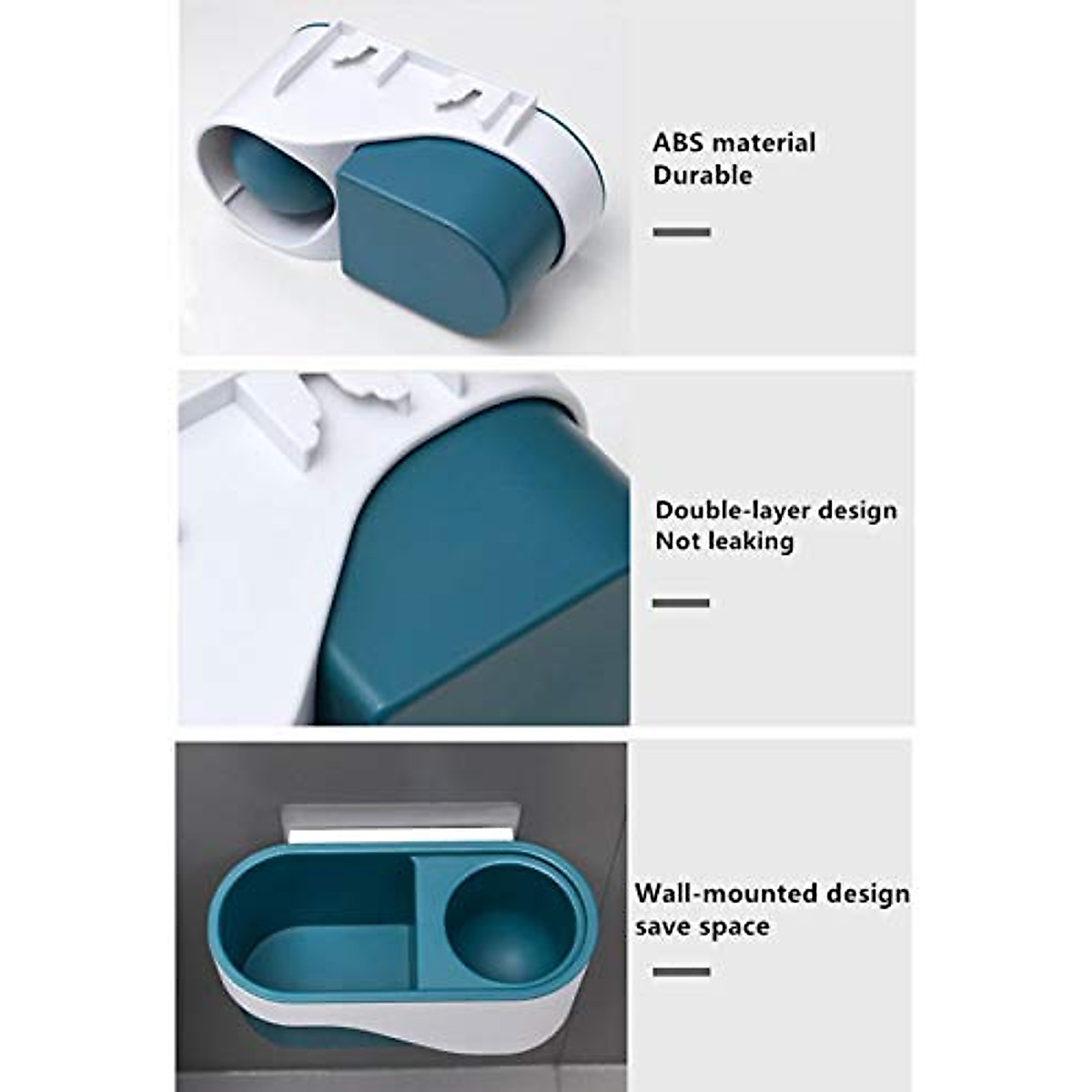 Mounted Wall Hygienic Toilet Bowl Brushes,Toilet Cleaner Brush Kit,with Quick Drying Holder Set for Bathroom,Easy to Clean-C