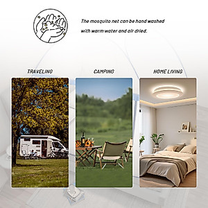 Lanpet Mosquito Net for Beds, Pop-up Tent Mosquito Netting with Net Bottom, Bed Tent for Indoor and Outdoor Use, Camping Tent,Insect Screen(Twin Queen King Size,Gray/Blue)