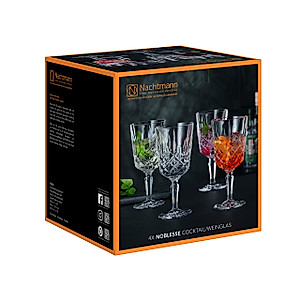 Nachtmann Noblesse Collection 7.4” Cocktail and Wine Glasses, Made of Fine Crystal Glass, White or Red Wine Glasses, 12.5-Ounces, Dishwasher Safe, Set of 4