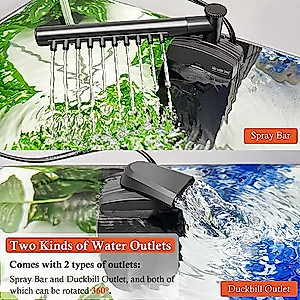 FEDOUR 165GPH Aquarium Filter, 8W Adjustable Fish Tank Filter Pump, Submersible Internal Filter for 10-50 Gallon Tank, with Biochemical Cotton, Activated Carbon Cotton, Ceramic Balls