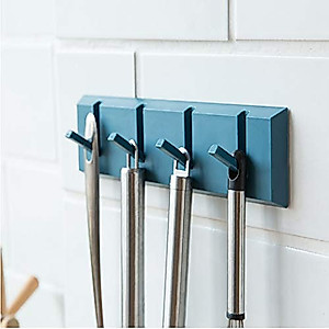 Hoshen 2PCS Non-Punch Hook Bathroom, Towel Rack, Household Wall-Mounted Coat Rack, Plastic Straight Hook - Crimson