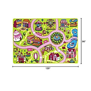 Kids Girl’s Carpet Playmat Car Rug – City Life Educational Road Traffic Carpet Multi Color Play Mat - Best Kids Rugs for Playroom & Kid Bedroom – for Ages 3-12 Years Old (8 Feet X 10 Feet)