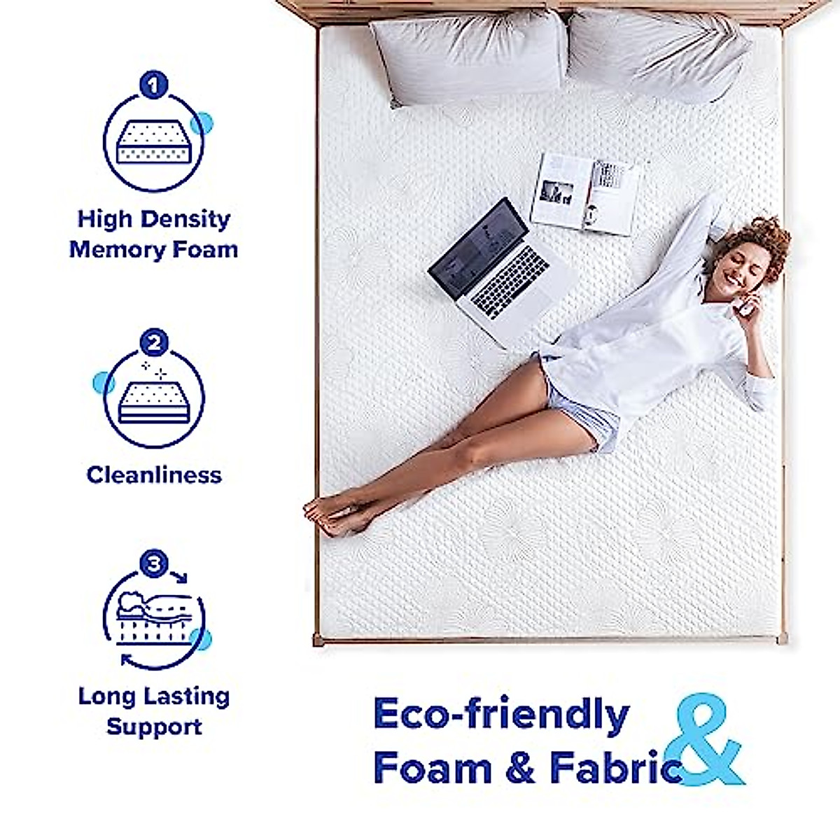 Olee Sleep 10 inch Aquarius Memory Foam Mattress - King, Plush