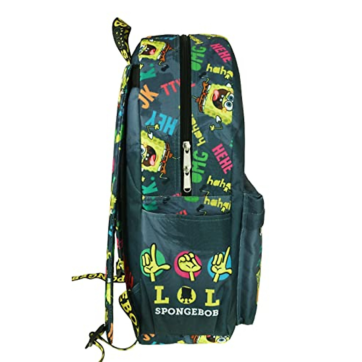 KBNL SpongeBob Backpack with Laptop Compartment for School, Travel and Work, Black, (A22222-SB)