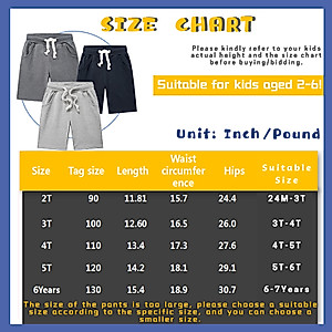 HZXVic Toddler Baby Boys Shorts, Summer Cotton Shorts for Kids Girls, 3 Pack Childrens Jogger Pants（Light Dark gray-3T）
