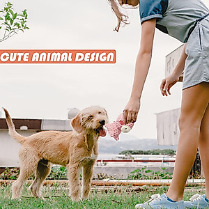 ETIAL Puppy Toys for Small Dogs 3 Pack Puppy Teething Chew Toys Cute Animal Squeaky Dog Donut Toys Durable and Safe Stuffed Animals (3 Pack Cute Animals)